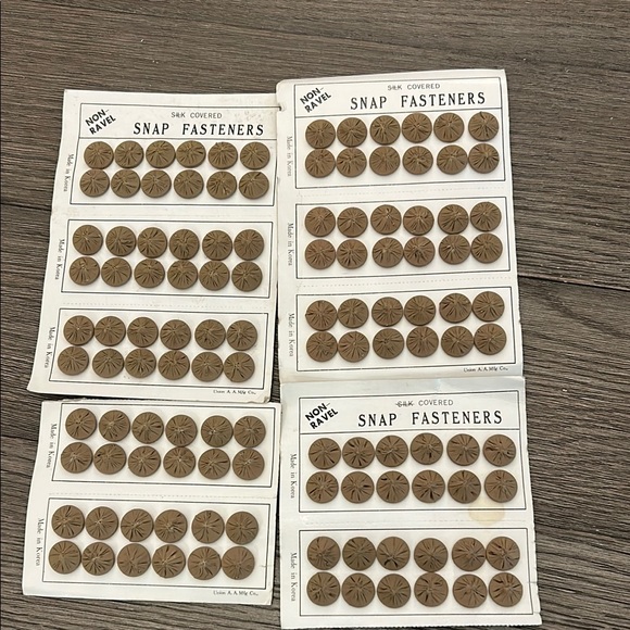 Art | Vintage Snap Fasteners Set Non Ravel Silk Covered Made In Korea ...